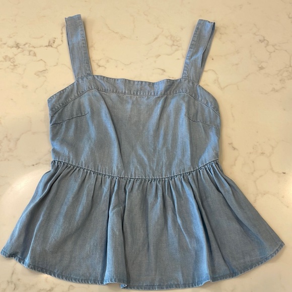 TCEC | Tops | Tcec Chambray Peplum Tank | Poshmark